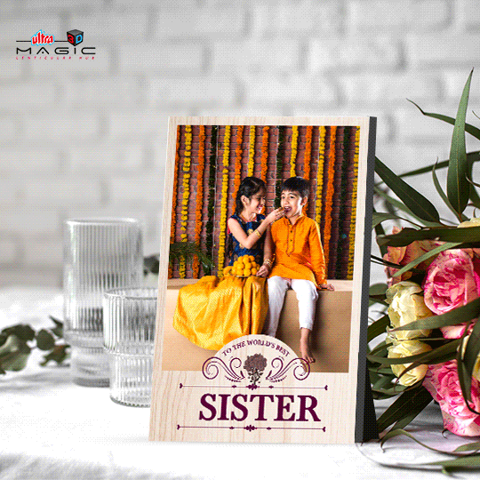 Buy Ultra Worlds Best Sister Gift Customized 3D Lenticular Flip Effect ...